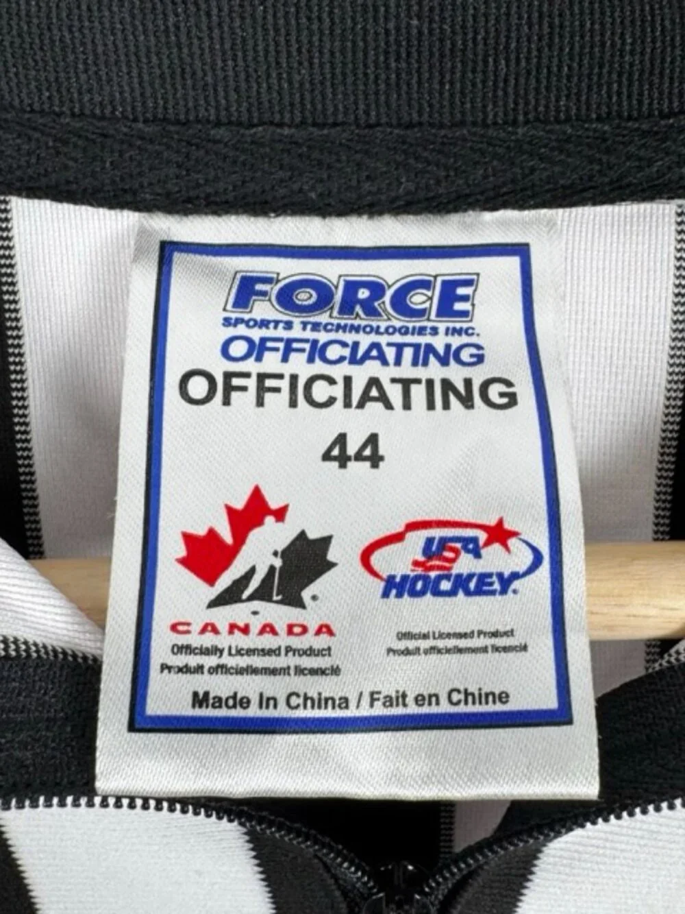 Force | Shirts | Force Hockey Referee Jersey Long Sleeve Striped Zip ...